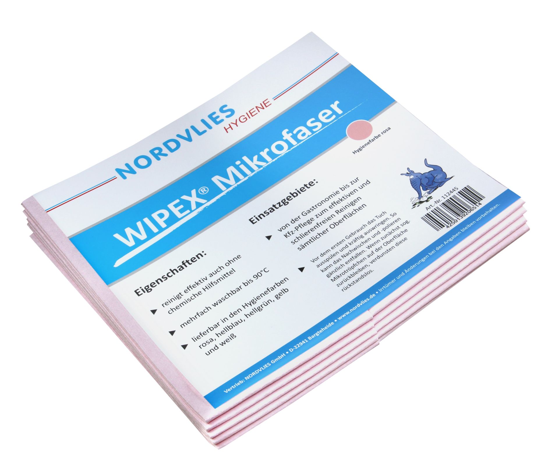 WIPEX Mikrofaser-Wischtuch 40 x 38 cm Z-gefaltet 50 StückKarton Weiß